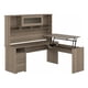 Cabot 72W Sit to Stand L Desk with Hutch in Ash Gray - Engineered Wood ...