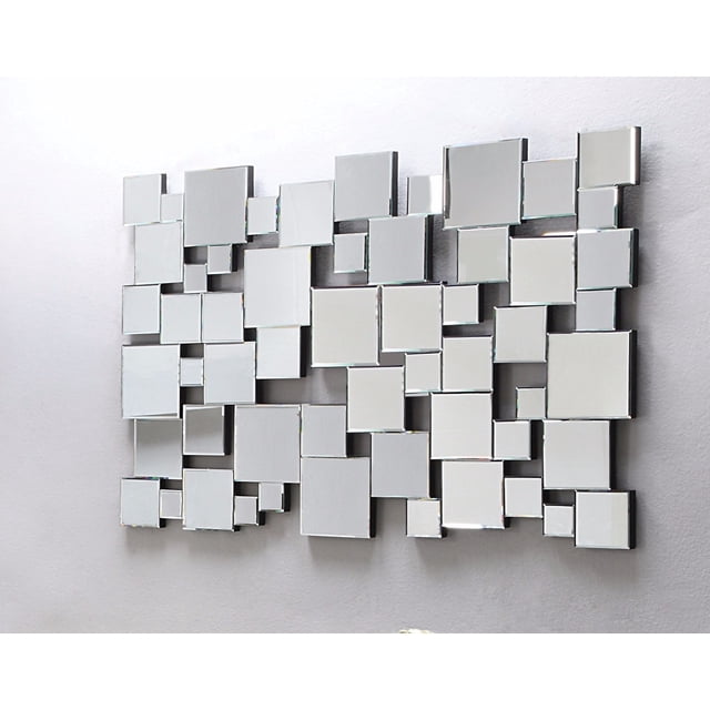 Grid Pattern Accent Mirror, Silver - Walmart.com