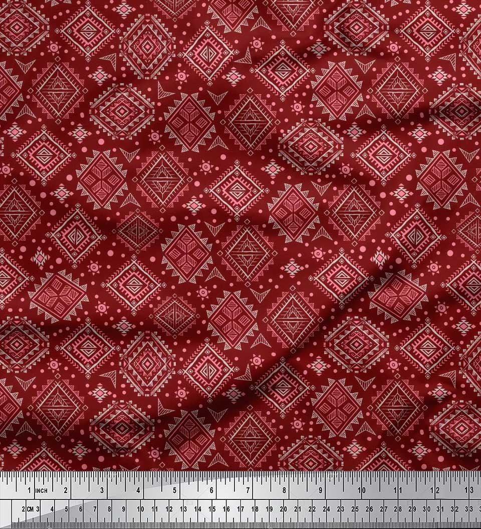 Soimoi Velvet Fabric Aztec Southwestern Print Fabric by The Yard 58 ...