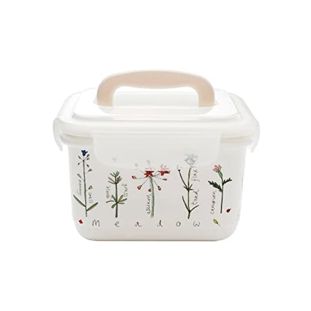 RAcHEL BARKER Meadow Flower Porcelain Serve and Store Airtight Large ...