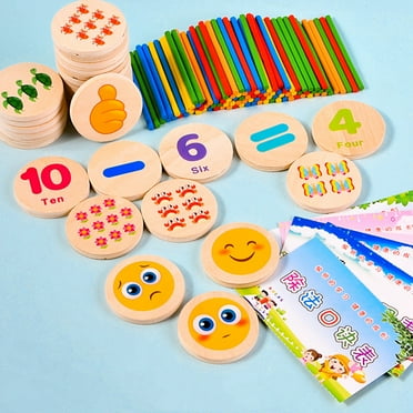VBESTLIFE Colorful Wooden Baby Preschool Math Educational Toys Building ...