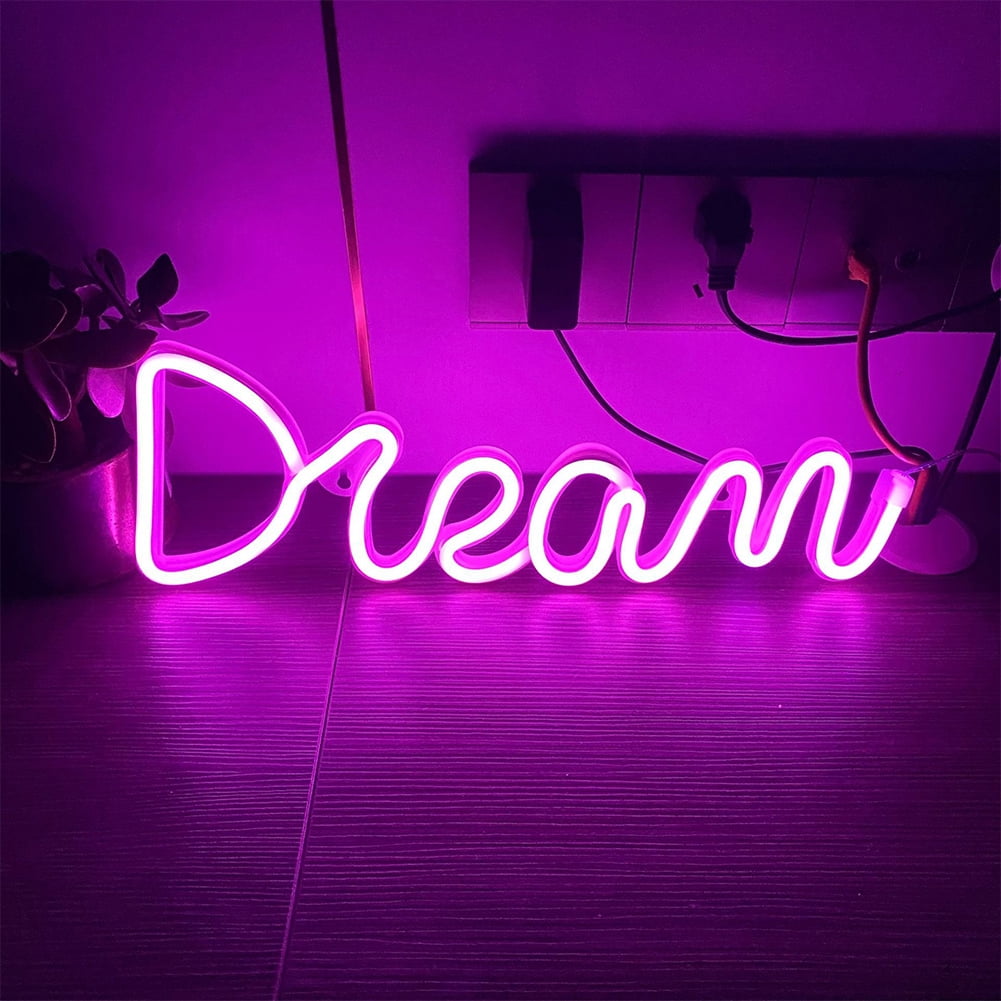 LED Dream Shape Neon Light,Usb Charging Dream Letter LED Neon Sign,LED ...