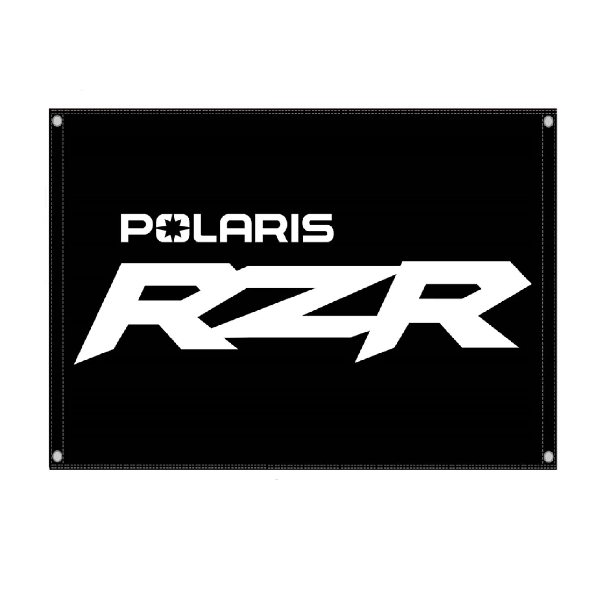 Polaris New OEM 3ft x 5ft RZR Black/White Polyester Logo Flag, 2862684 ...