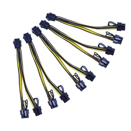 PCIe Adapter Power Cable Graphics Card Y Splitter 6Pin To Dual 8Pin ...