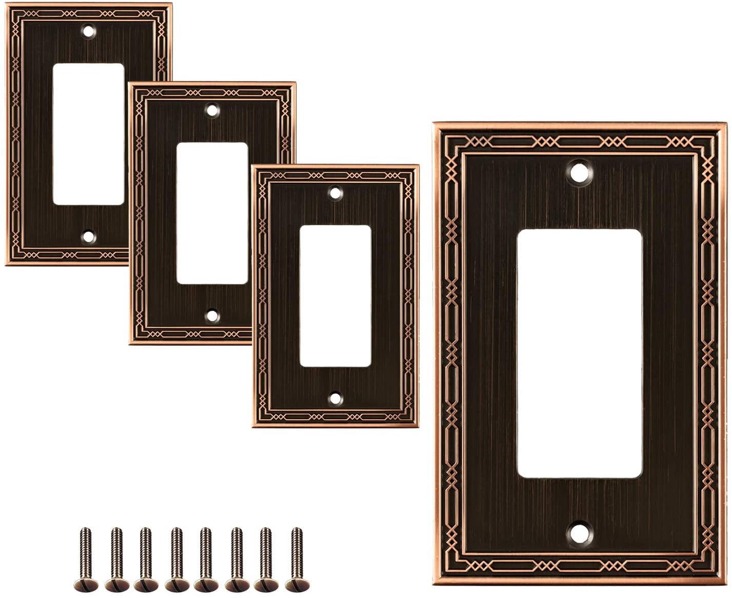 Sleeklighting 4 Pack Decorative Zinc Cast Bronze Outlet Covers | 1 Gang ...