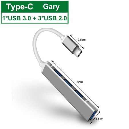 DeeCozy 4 Port USB HUB Mini USB 3.0 Aluminum Alloy Splitter Adapter OTG ...