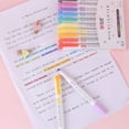 Dual Tip Highlighter Marker Set,Quick Dry Non Bleed Assorted Color ...