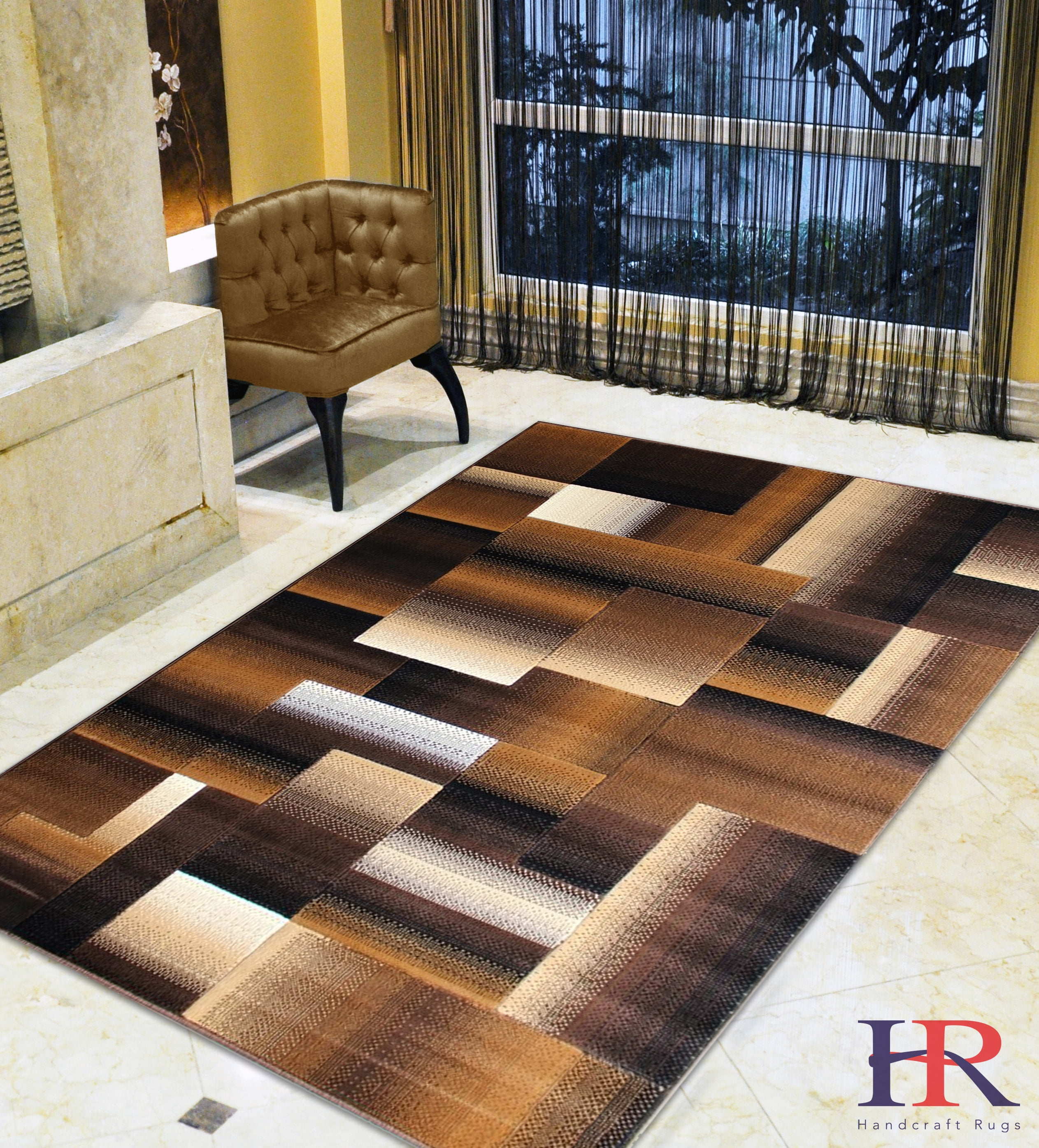 Handcraft Rugs – Chocolate Brown, Beige, Gold, Berber, Abstract ...