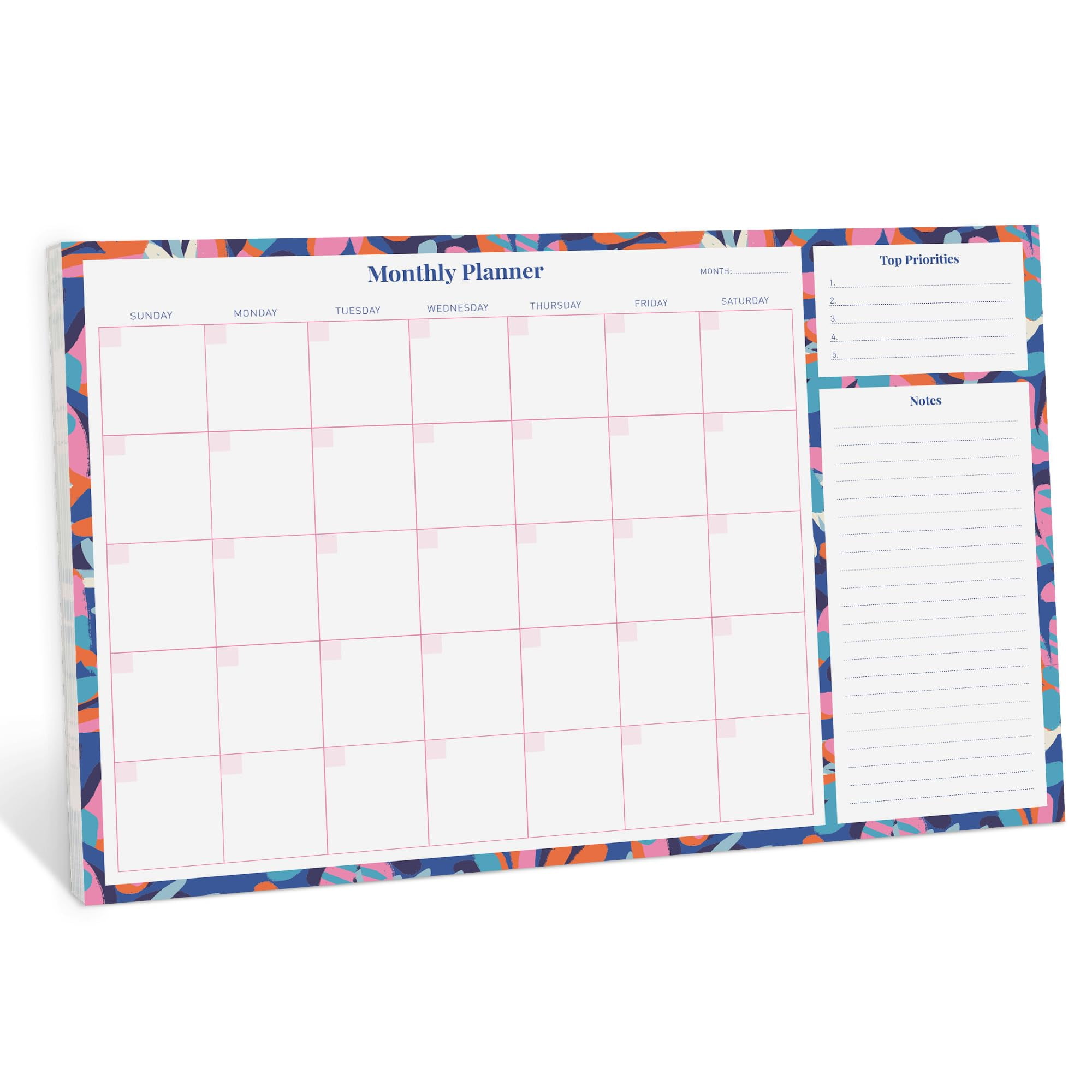 Rileys & Co Monthly Planner Desk Pad, Undated Planner Calendar 16.5 x ...