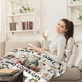 Ultra-Soft Flannel Cat Blanket 280gsm Heavyweight Throw with Tabby ...