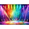 7x5FT Disco Rainbow Stage Backdrop Colorful Glitter Vintage Lights ...