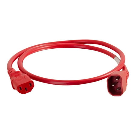 C2G 6FT 14AWG Power Cord (IEC320C14 to IEC320C13) - Red - Power cable ...
