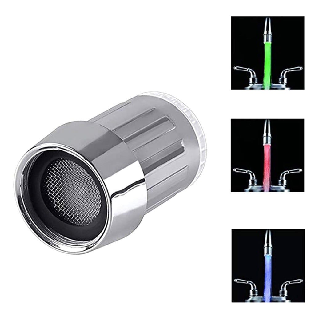 HIMIWAY Temperature Sensor 3 Color Kitchen Water Tap Faucet Glow Shower ...