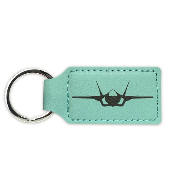F-35 Lightning II Keychain Leatherette Rectangle - Laser Engraved ...