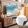Blue Brown Waves TV Dust Cover 32 Inch, Abstract Water Ripple Modern ...