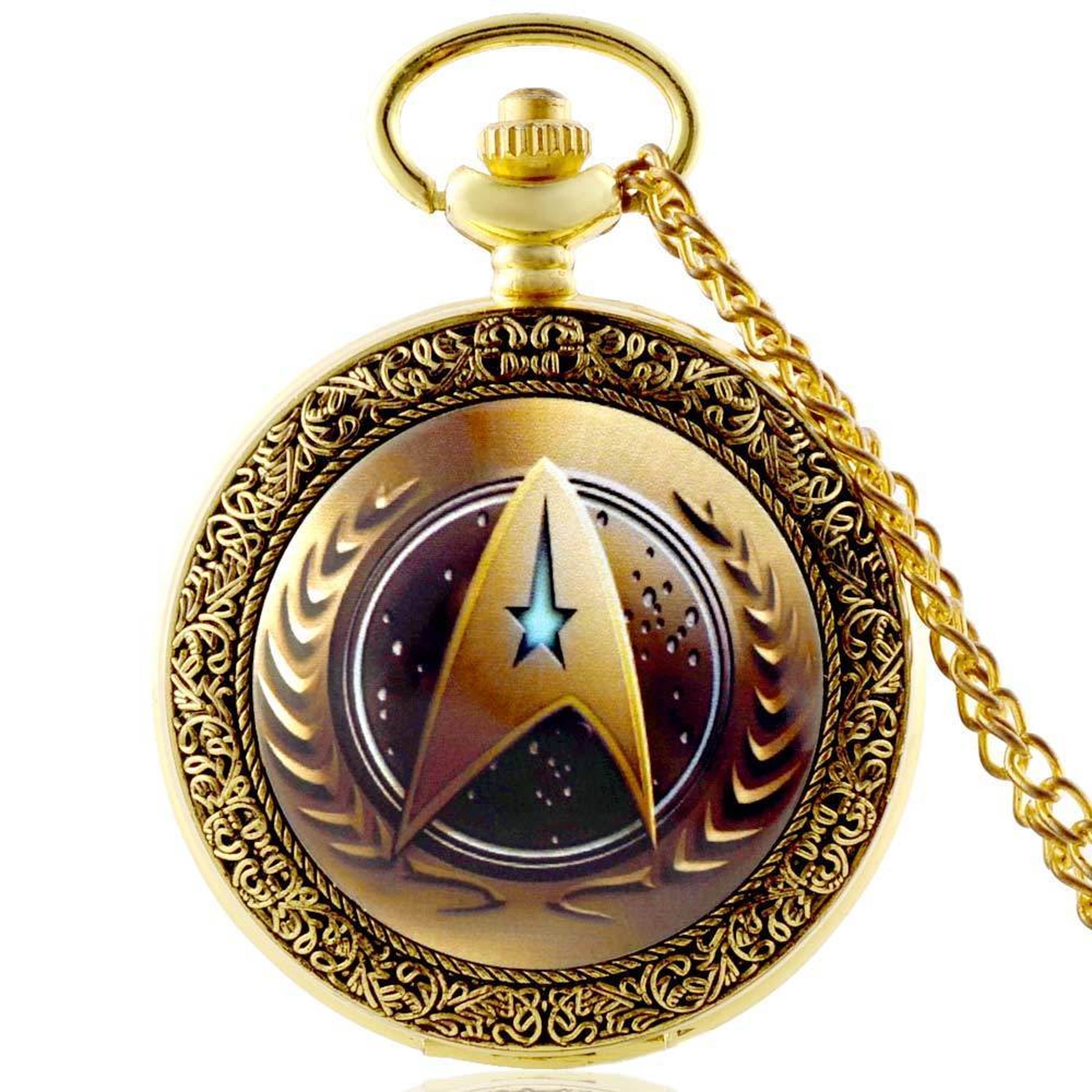 Star Trek Gold Tone Anti-Tarnish Finish Enterprise Star Trek Symbol ...