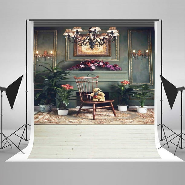 MOHome Fireplace Sitting Room Props Hall Chandelier Photo Backdrops for ...