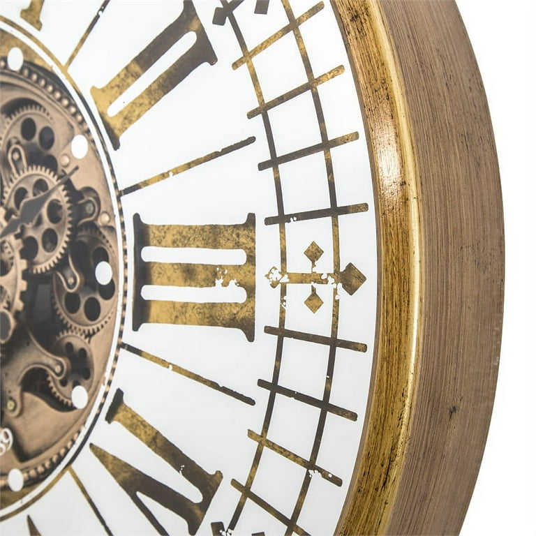 【送料無料】Yosemite Home Decor Modern Golden Gears Wall Clock - インテリア時計