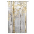 Abstract Plant Sheer Curtains 96 Inch Long 1 Panel Trees Forest Gold ...