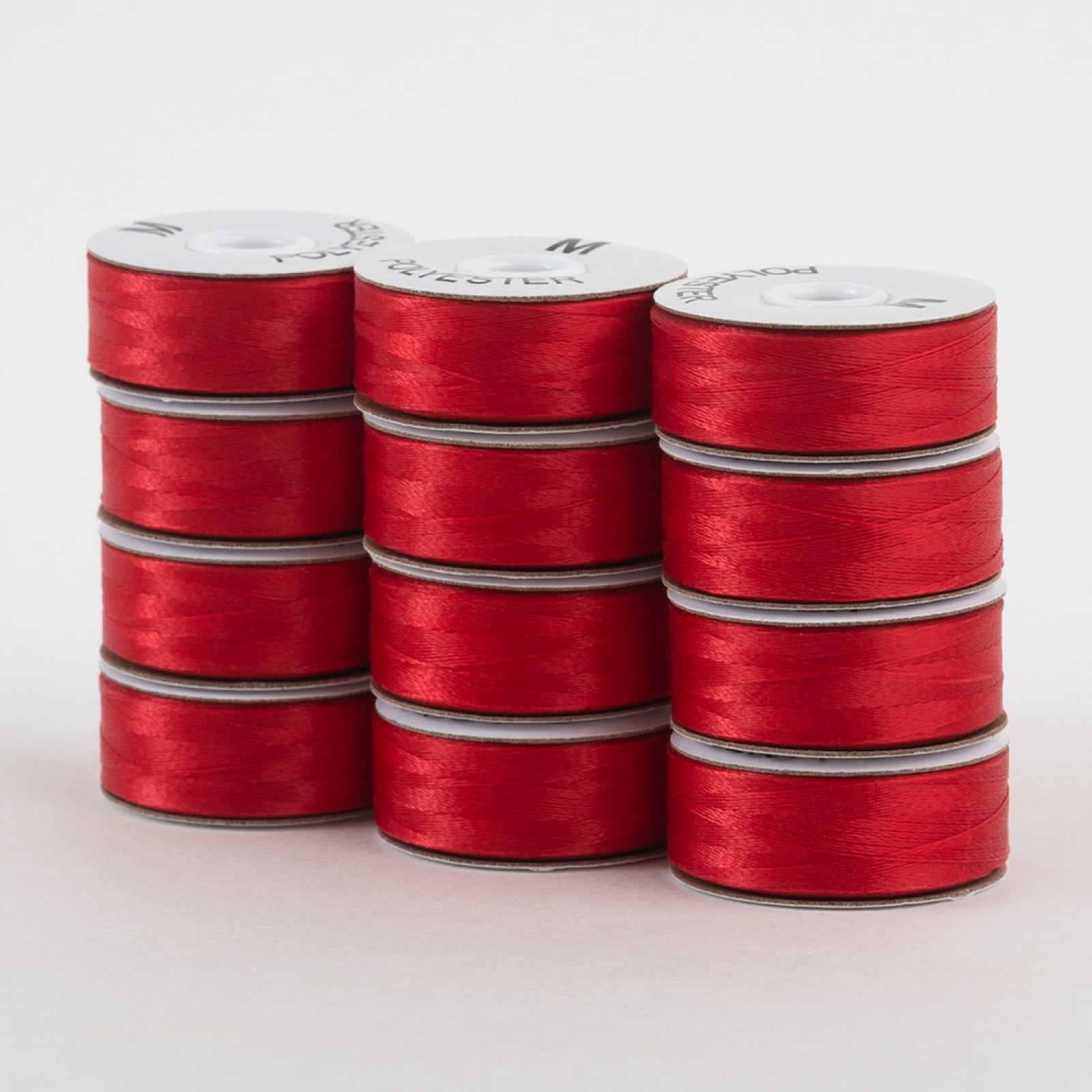 SuperBobs Polyester M-Style Bobbin 12 Pack Bright Red - Walmart.com