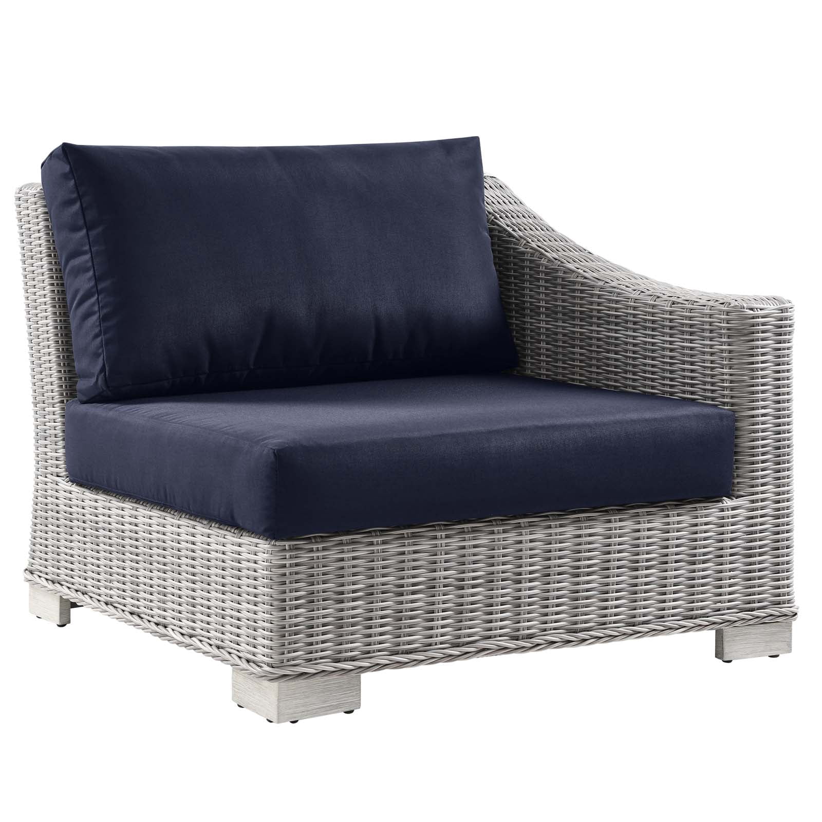 Sofa Corner Chair, Rattan, Wicker, Light Grey Gray Blue Navy, Modern ...