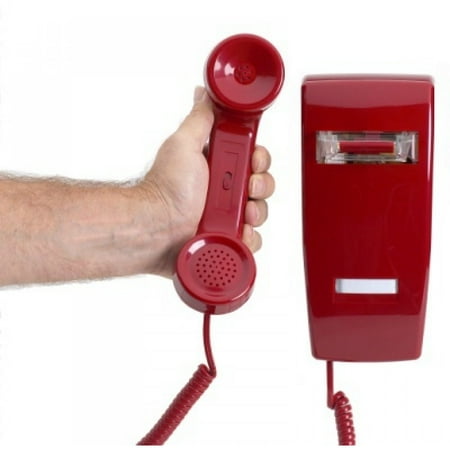 No Dial Red Wall Phone with Ringer by HQTelecom - Walmart.com