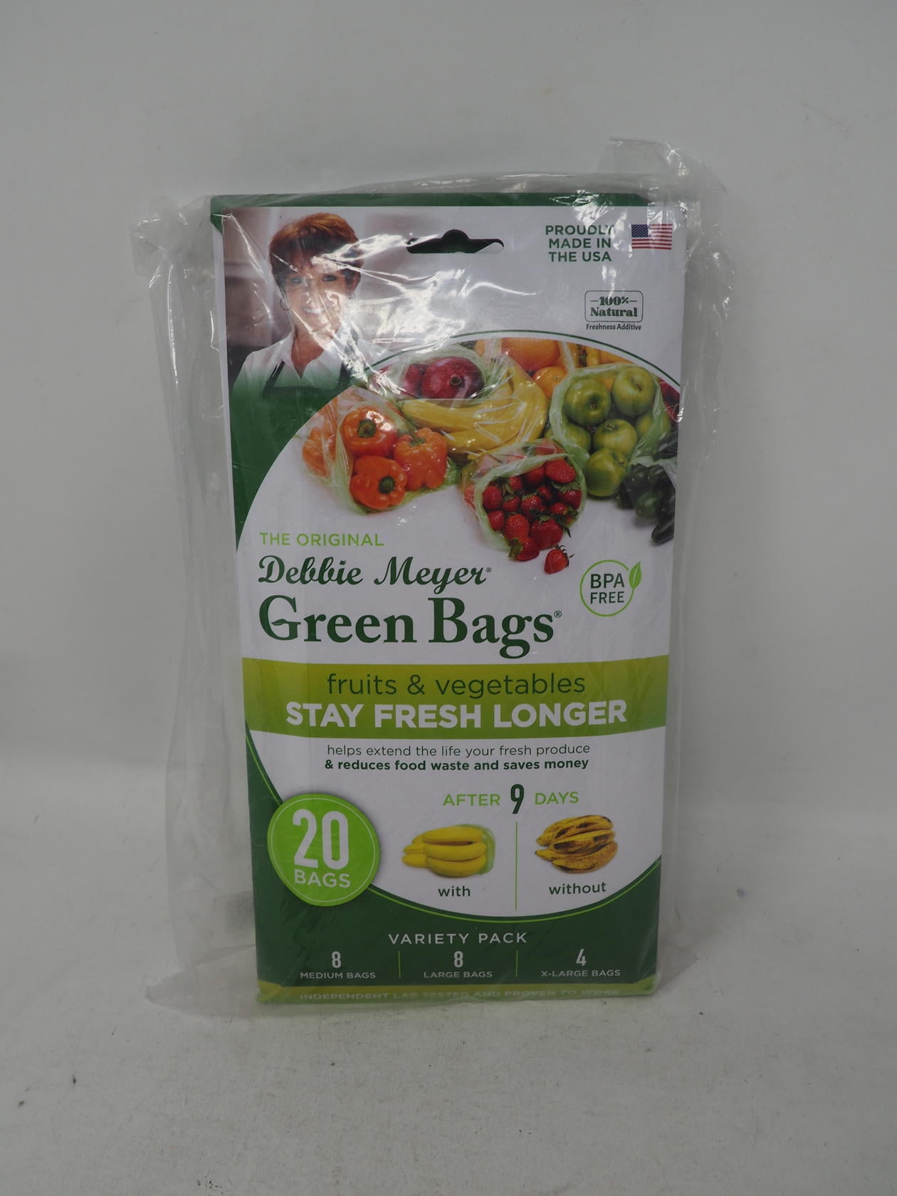 Debbie Meyer GreenBags 40-Pack (16M, 16L, 8XL) – Keeps Fruits, Vegetables, and Cut Flowers ...