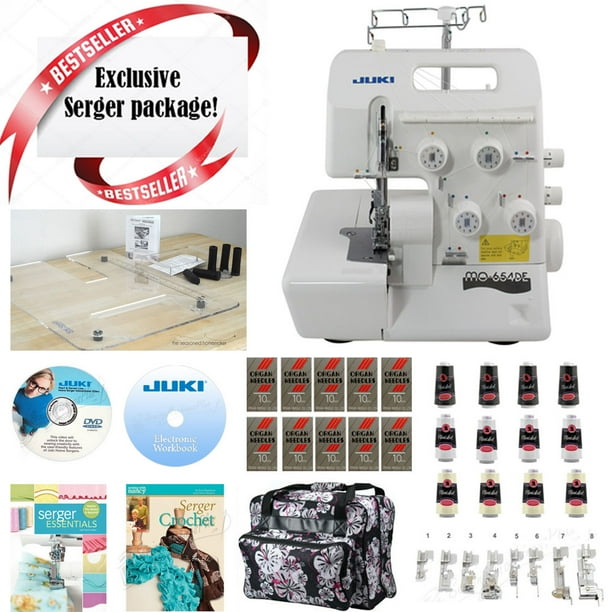 Juki Pearl Line MO-654DE 2/3/4 Thread Serger Ultimate Serger Bundle - Walmart.com
