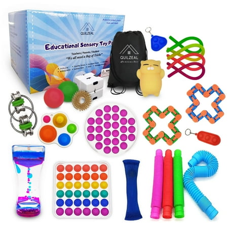 Quilzeal Fidget Toys Pack 35 PCS Quiet Fidgets for School, Toys for ...