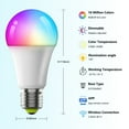 Cinny Smart Light Bulbs, WiFi Full Color Changing Light Bulb, Music Sync, Warm to Cool White ...