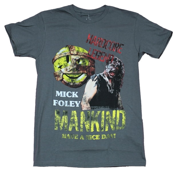 WWE Mens T-Shirt - Mick Foley Mankind Have A Nice Day (Medium ...