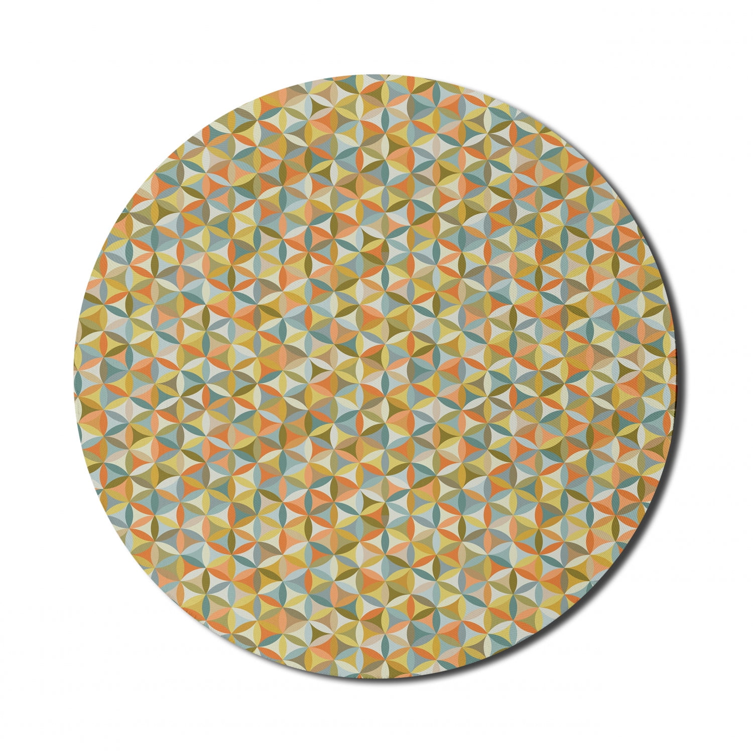 Abstract Mouse Pad for Computers, Circular Interlace Inner Rounds Oval ...