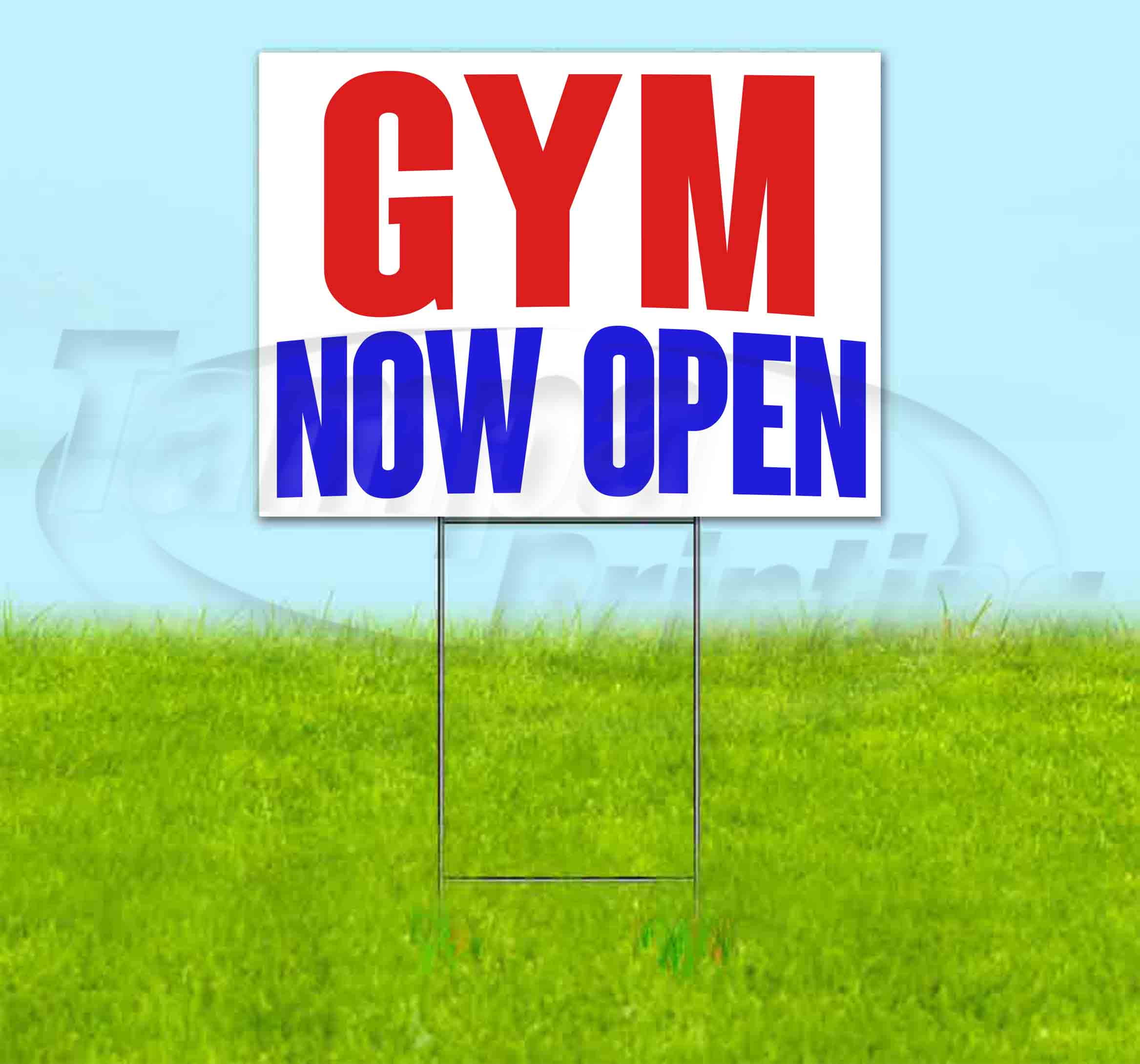 Gym Now Open (18" x 24") Yard Sign, Includes Metal Step Stake - Walmart.com