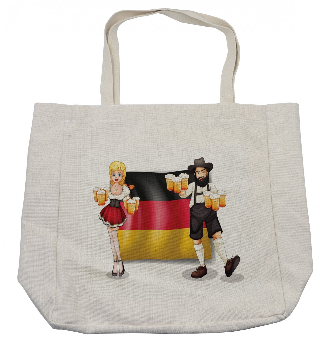 German Shopping Bag, Country Flag Man and Woman in Traditional Clothes ...