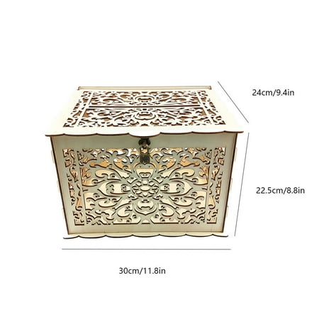 DIY Rustic Wedding Card Box with Lock Card Sign Wooden Gift Cards Case ...