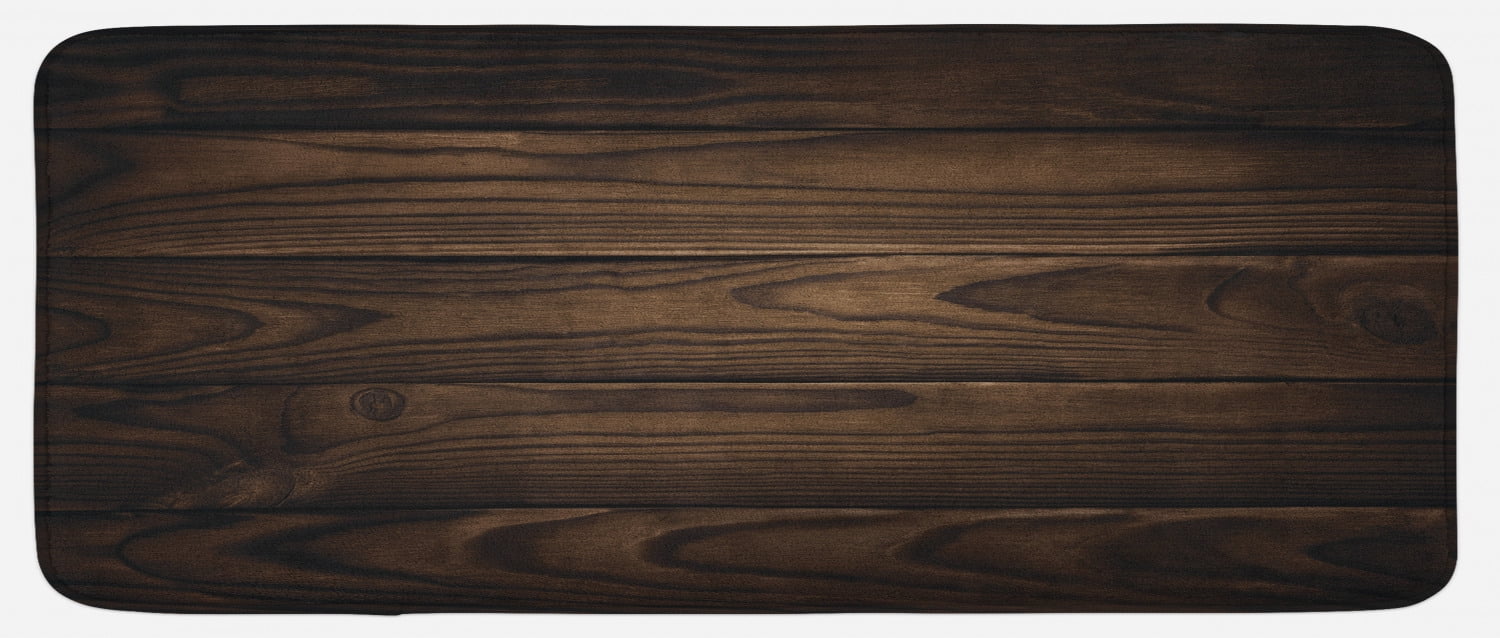 Chocolate Kitchen Mat, Vintage Rustic Illustration of Detailed Hardwood ...