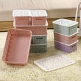 WHAMVOX Flat Storage Bins with Lids Organization and Desktop Basket ...