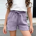 CAIVO Summer Soft Stretch Girls Shorts Solid Color Comfortable Casual ...