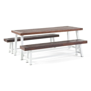 Canton Acacia Wood 3-Piece Picnic Table, Teak Finish - Walmart.com