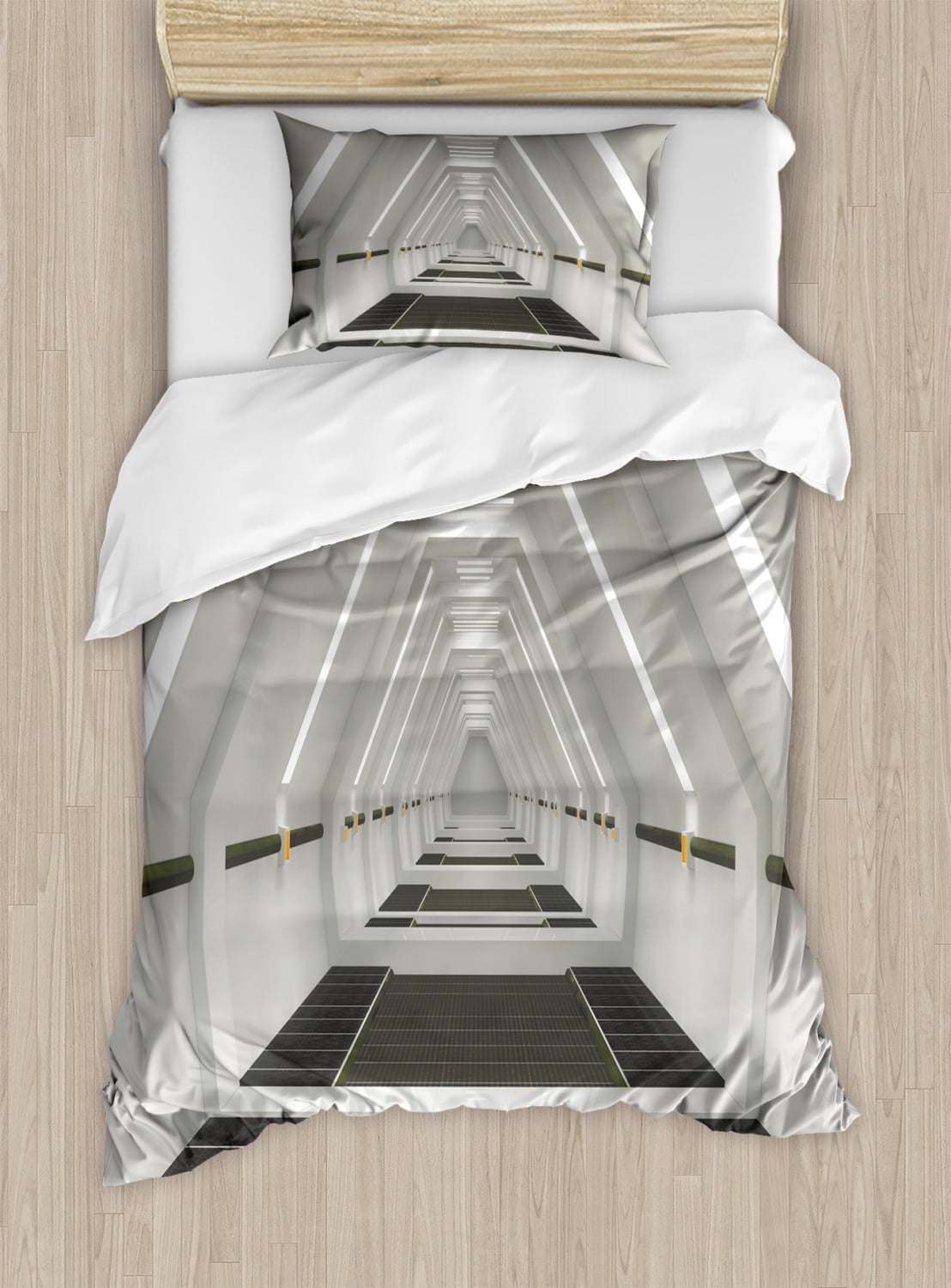 Greek Key Duvet Cover Set Twin Size, Old Fashioned Frame Design with ...