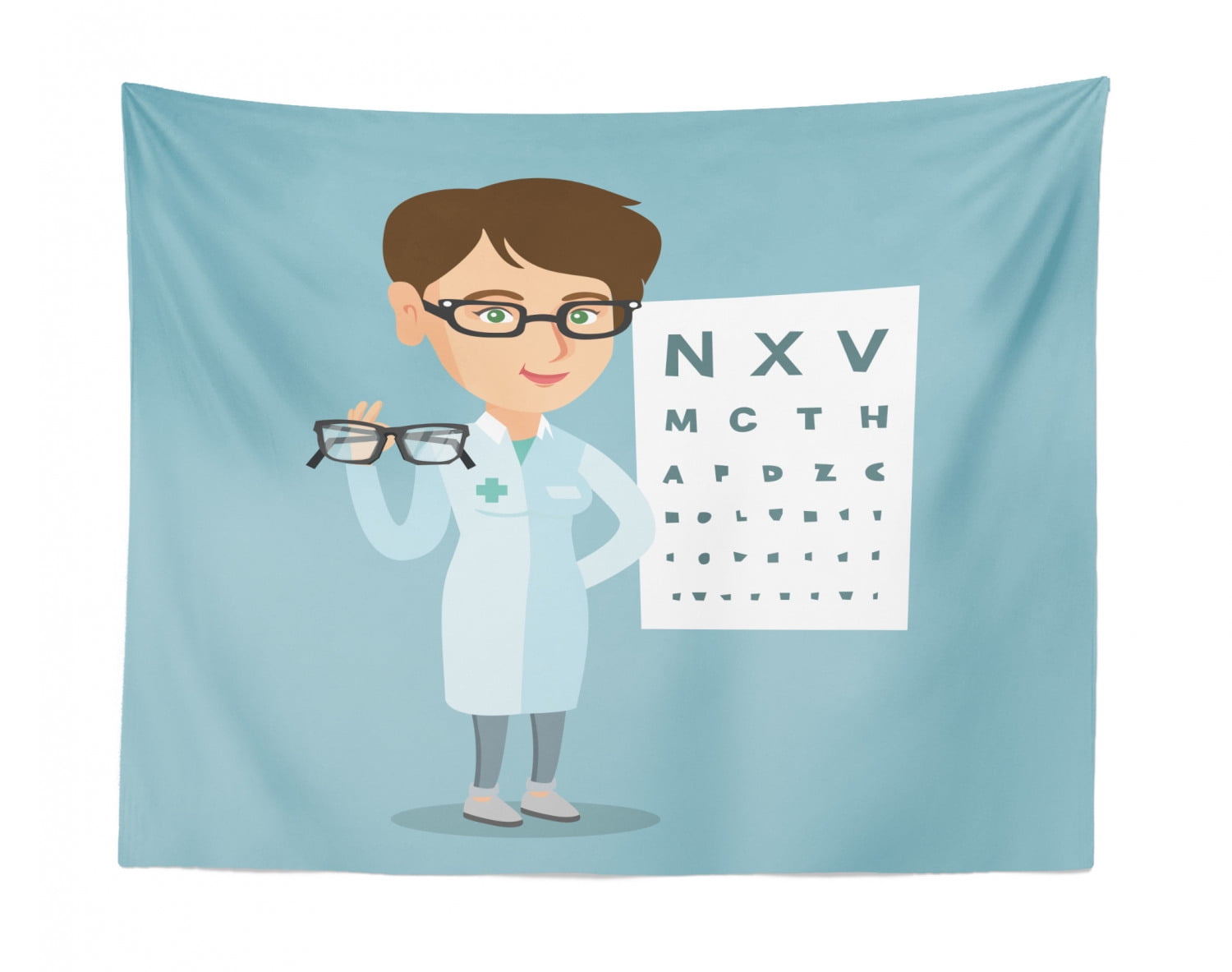 Eye Chart Tapestry, Ophthalmology and Vision Accessories Typography and ...