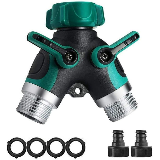 2 Way Garden Hose Splitter, Outdoor Utility Y Valve Hose Connector ...