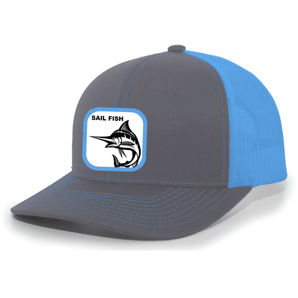 Heritage Pride Fish Hat Sailfish Embroidered Patch Mesh Back Trucker ...