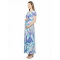 24seven Comfort Apparel Maternity Mosaic V Neck Empire Waist Cap Sleeve ...