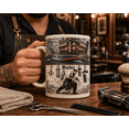 Barber Mug Father's Day Gift, Vintage Barbershop Coffee Cup for Dad ...