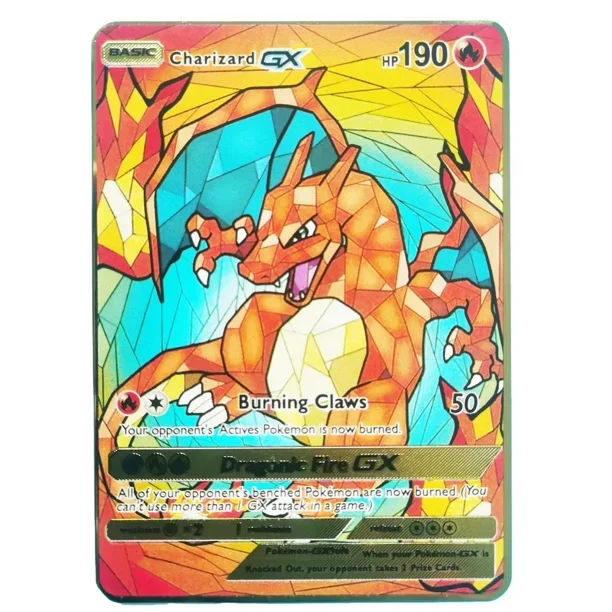 English Cards Gold Metal Cards English Hard Iron Cards Mewtwo Pikachu ...