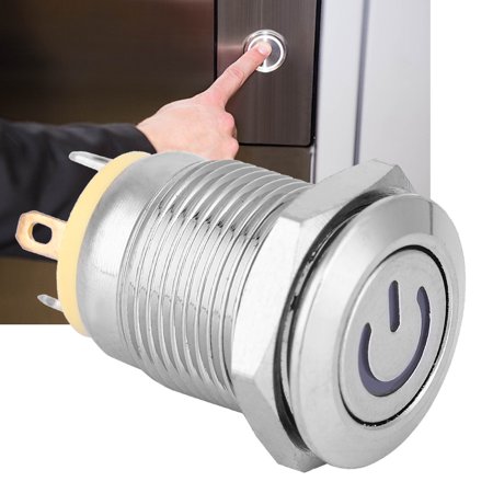 1no Switch Self Reset Switch Silver Contact Switch Yellow LED Light ...