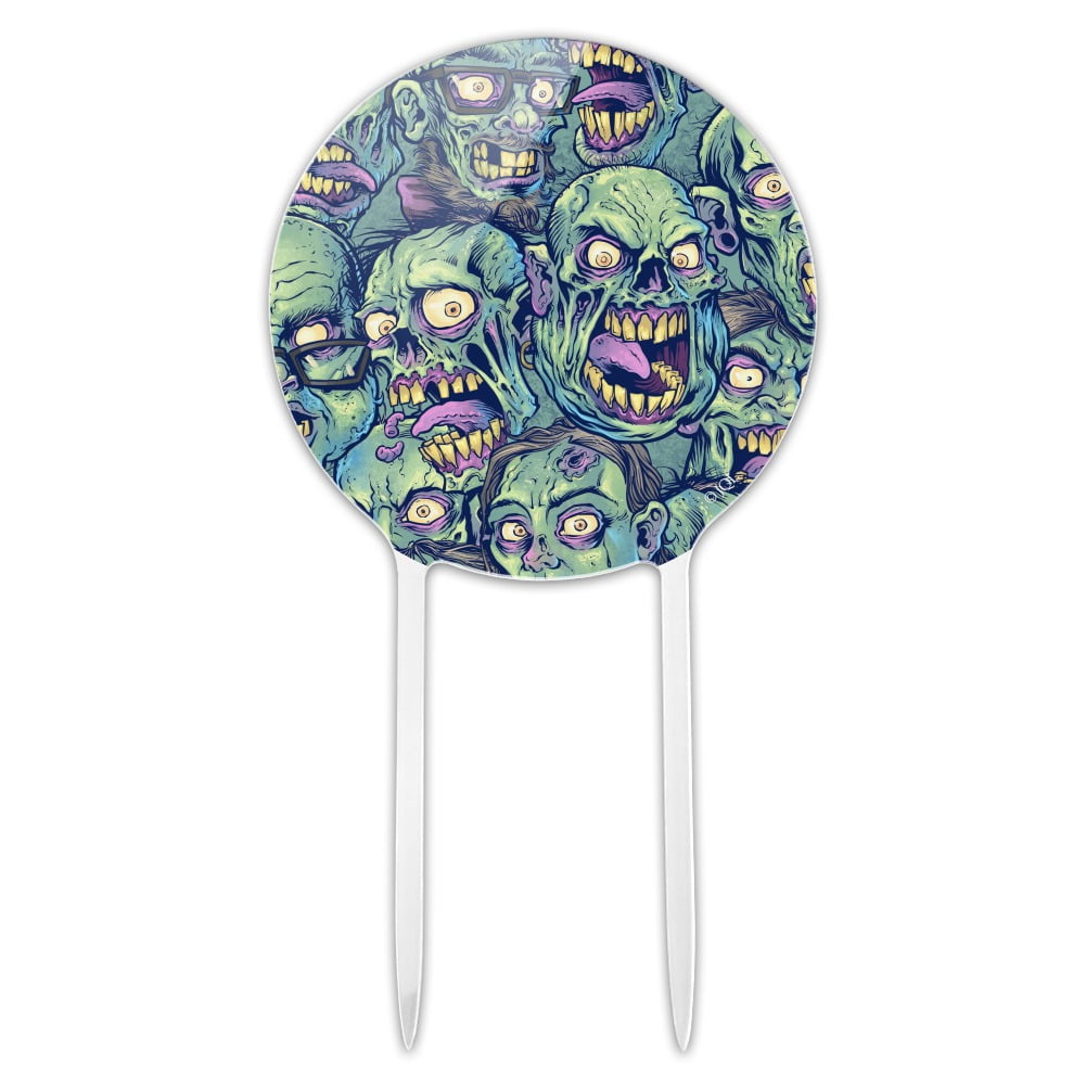 Acrylic Zombie Pattern Dead Corpses Undead Horror Cake Topper Party ...