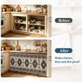 Brown Aztec Cabinet Curtains 28"W x 35"L, Dustproof Sink Skirt Curtain ...