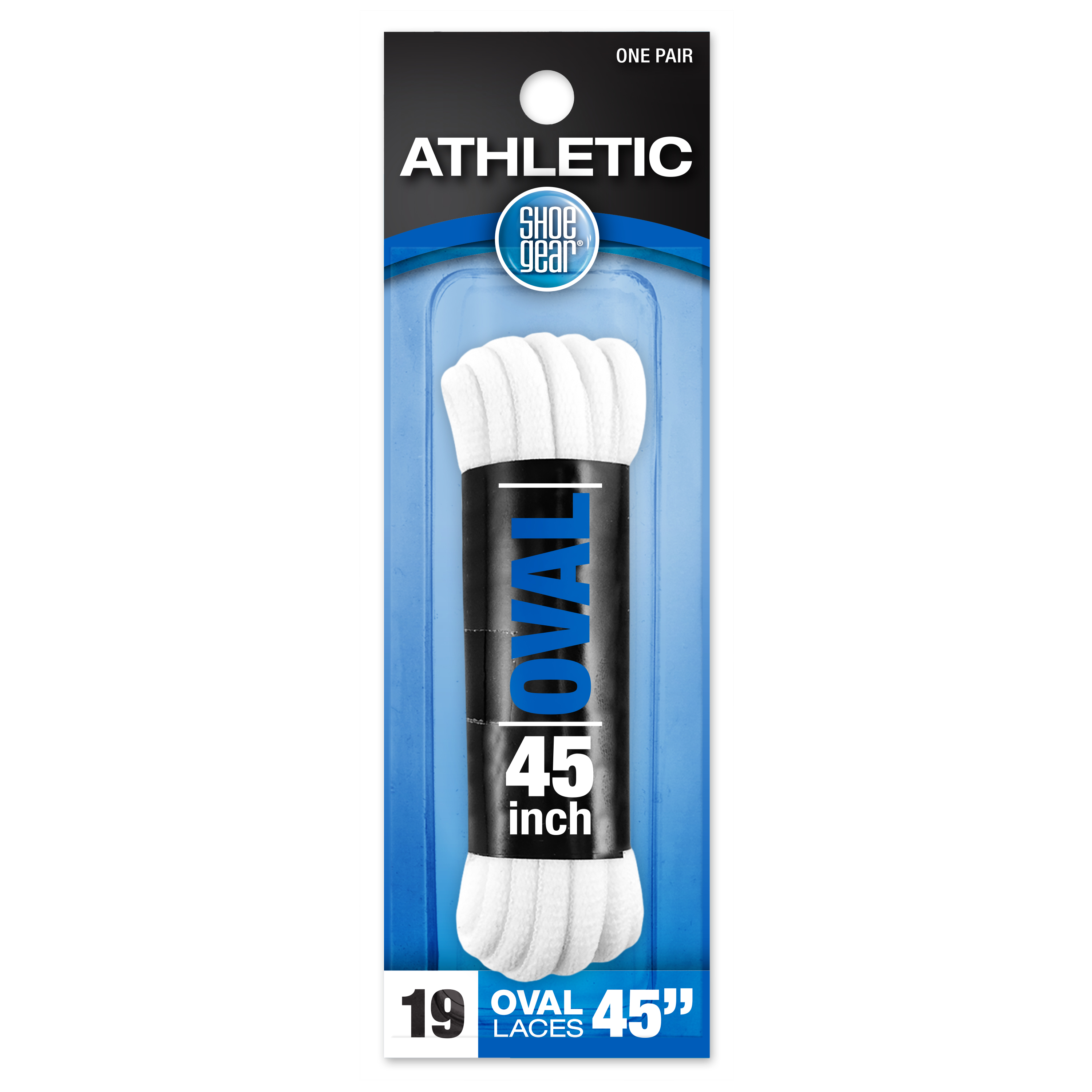 Shoe Gear Athletic Oval Laces for Men and Women, Polyester, White, 45 ...